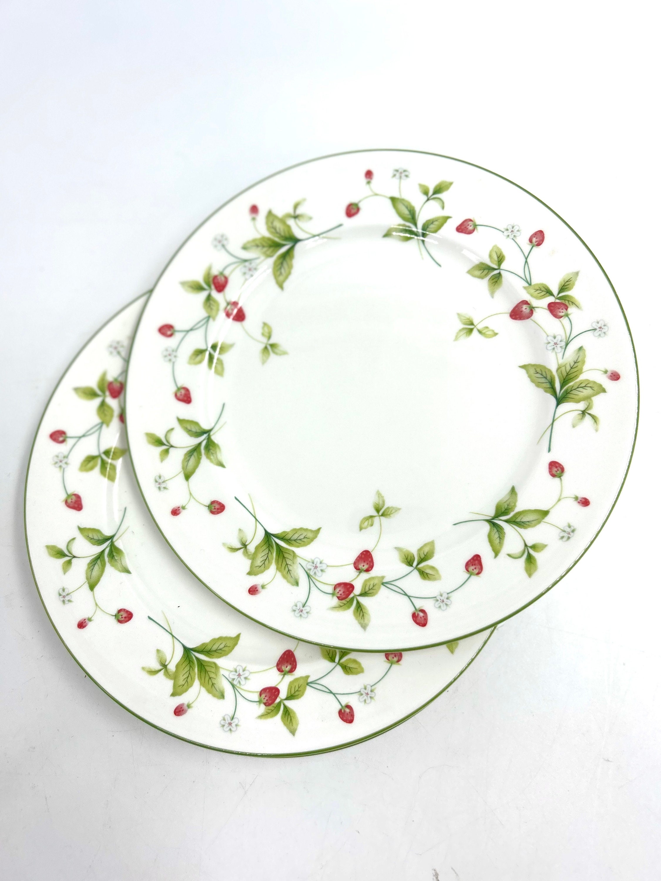 4 Christopher Stuart Fine Bone China Strawberry Field Side Plates - Etsy