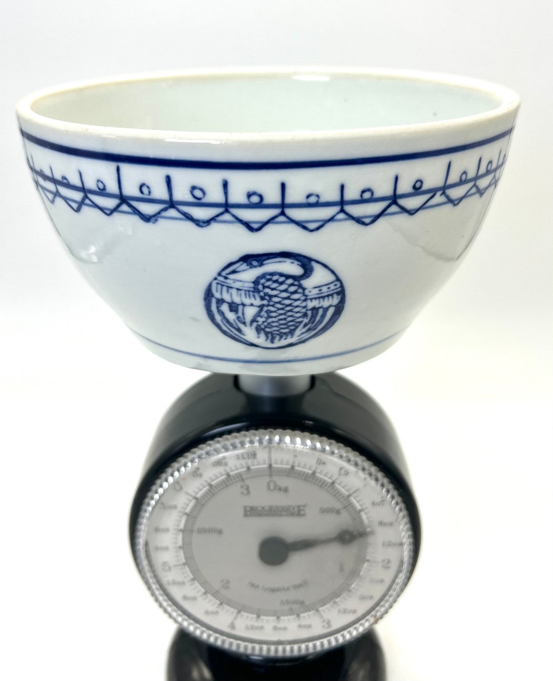 Lilian Vernon Vintage Rice Bowl / Blue and White Ceramic Bowl With ...