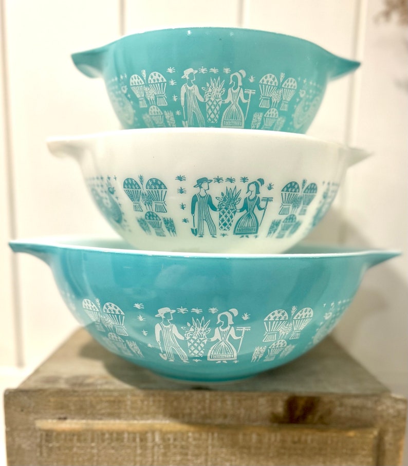 Amish Butterprint Cinderella Bowls by PYREX/ Set of 3 - Etsy