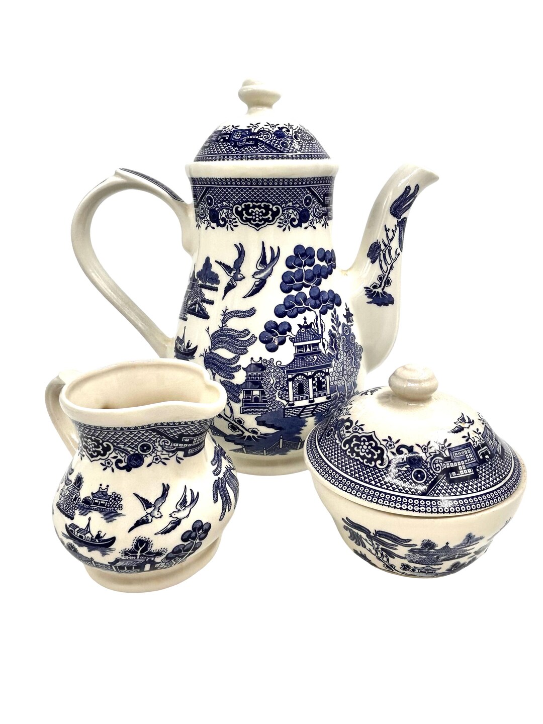 Vintage Churchill Teapot / Coffee Set, Churchill Blue and White ...