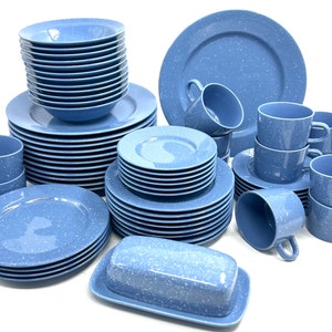 Signature Housewares Vintage Country Blue Speckled Stone Ware / Made in ...