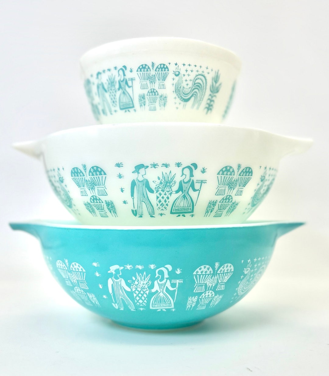 Amish Butterprint Pyrex /444 Cinderella Bowls/ 402 Bowl. Each Piece ...