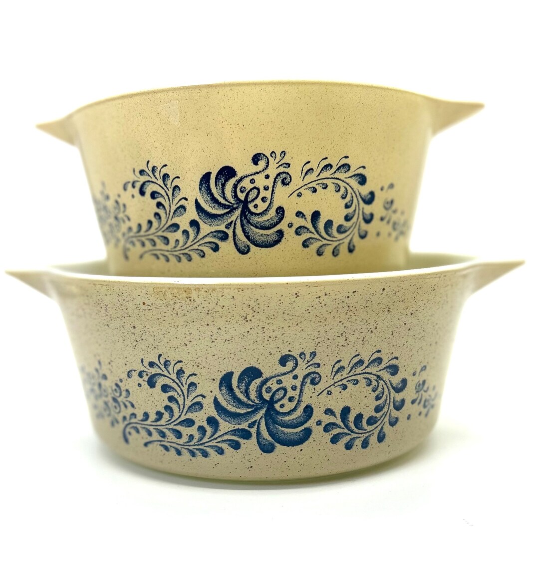 Pyrex Homestead Blue/biege #474,475 Round Casserole Dishes/ Set of 2 - Etsy