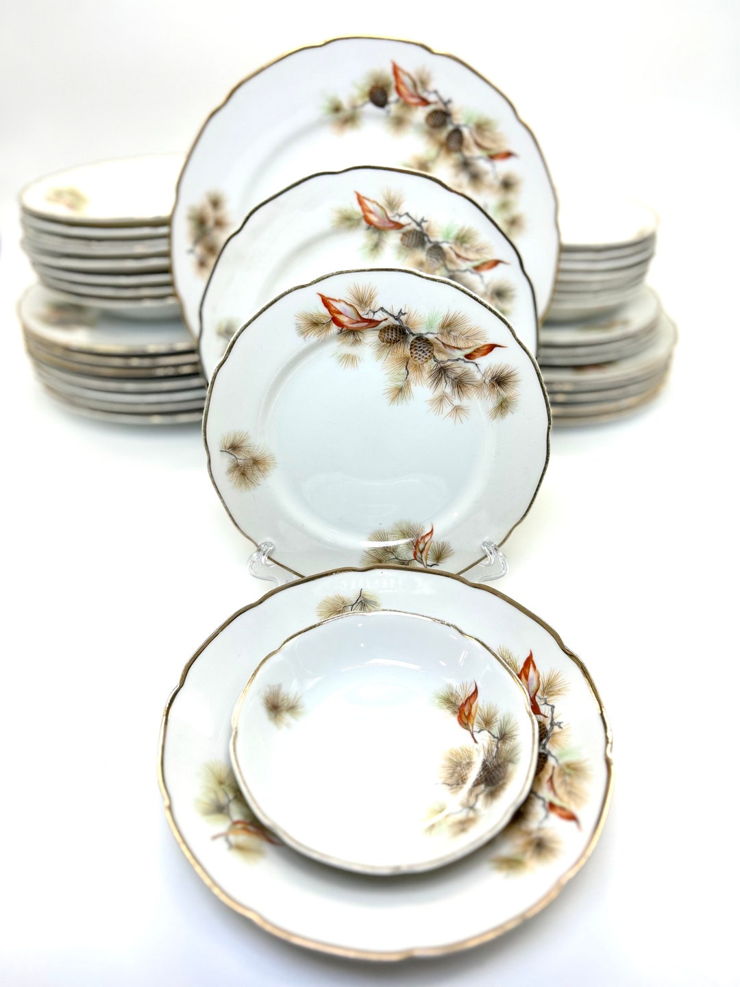 PINE TREE, Fine Translucent Open Stock China Sold in Sets of 2 , Pine ...