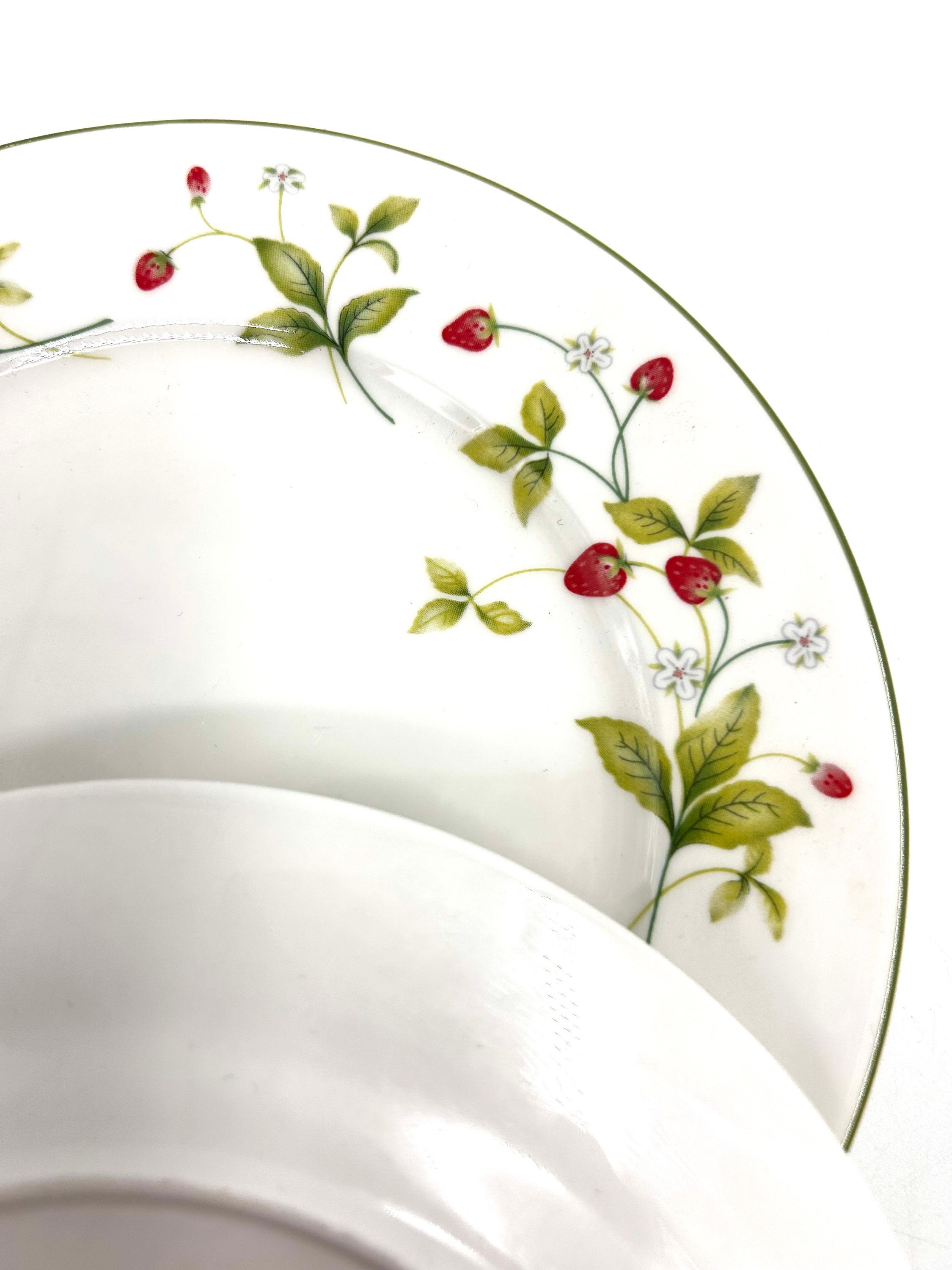 4 Christopher Stuart Fine Bone China Strawberry Field Side Plates - Etsy