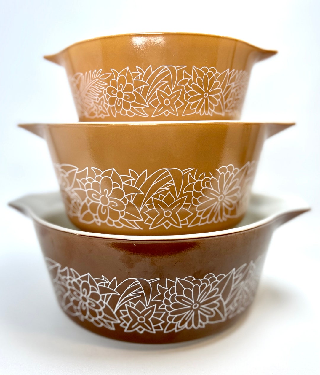 Woodland PYREX Set of 3 Round Casserole Dishes - Etsy