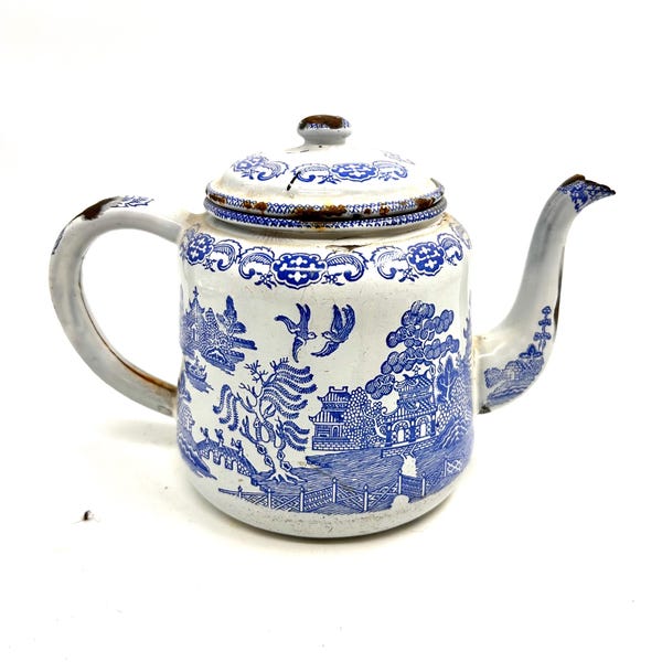 Blue Willow Teapot - Etsy