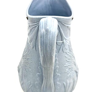 Antique DUDSON Relief Moulded Jug WHEAT EARS C1861 Victorian Blue 8 3/8 ...