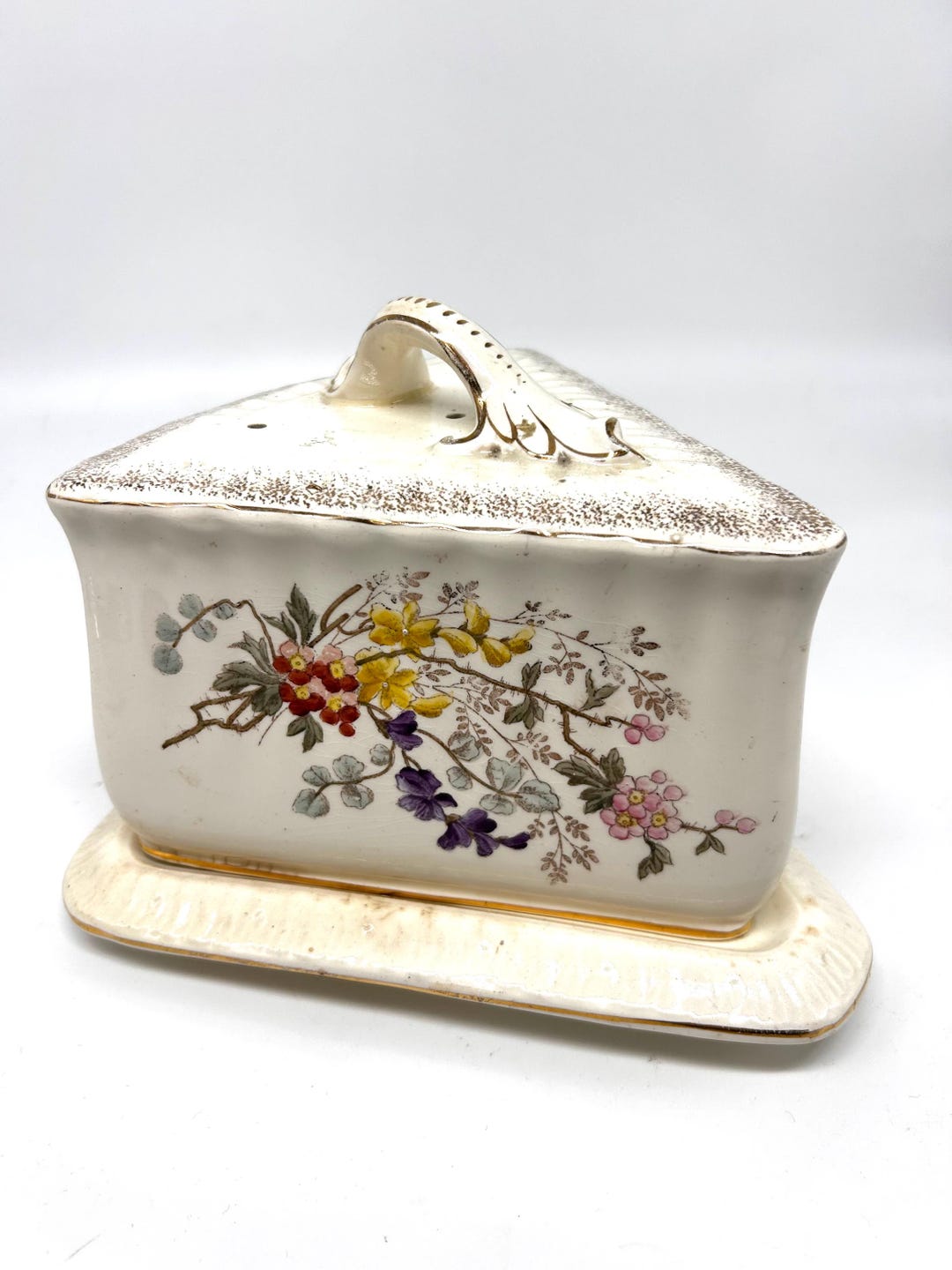 Antique Large Victorian Cheese Dish /triangular Covered Cheese - Etsy