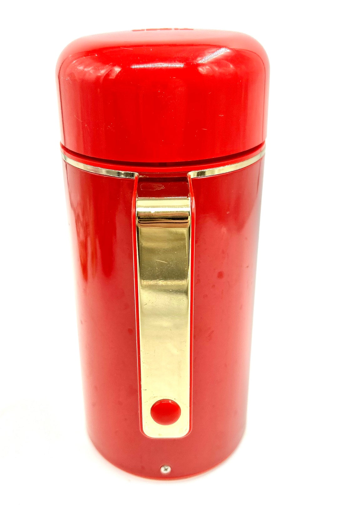 Vintage Red Tiger Thermos / Insulated Red / Gold Tiger Craft / Dimple ...
