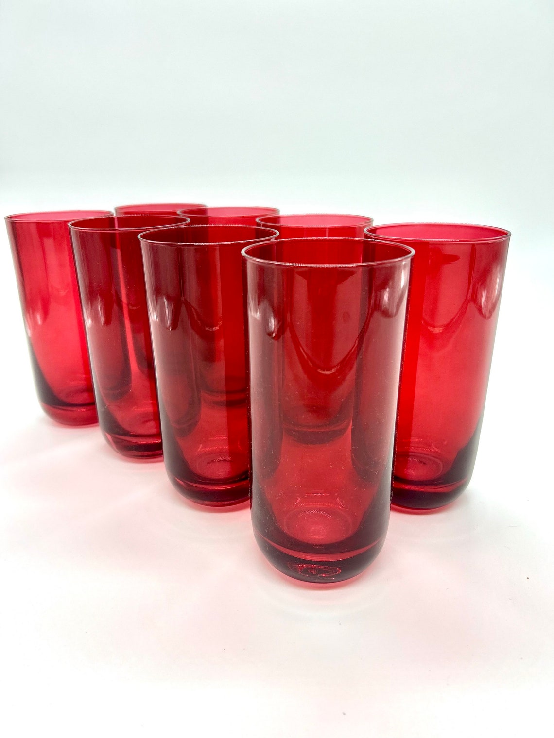 Beautiful Ruby Red Rolly Polly Ice Tea Tumblers by Anchor Hocking ...