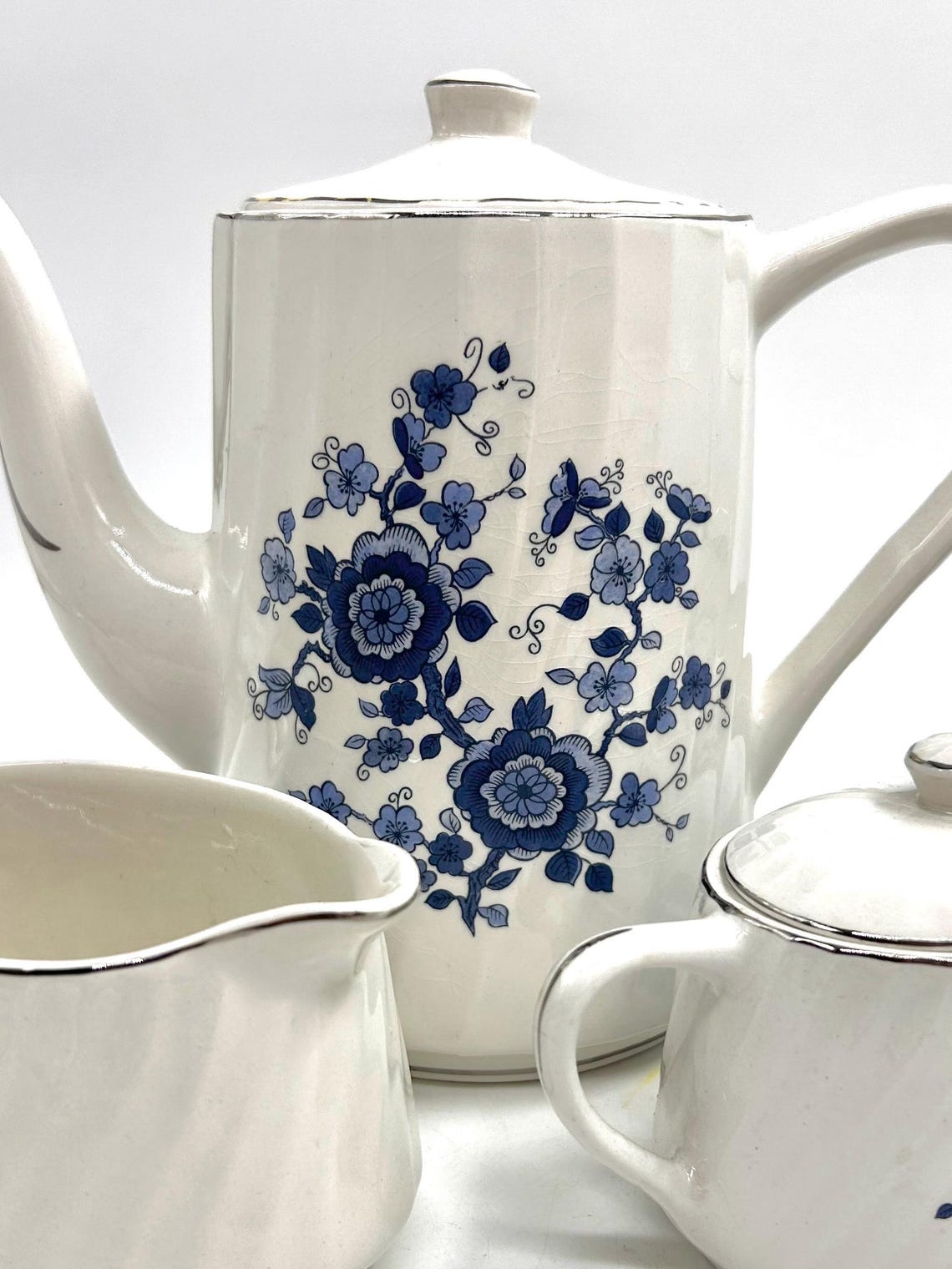 Vintage Wedgwood Royal Blue Ironstone Coffee Pot and Mugs Set - Etsy