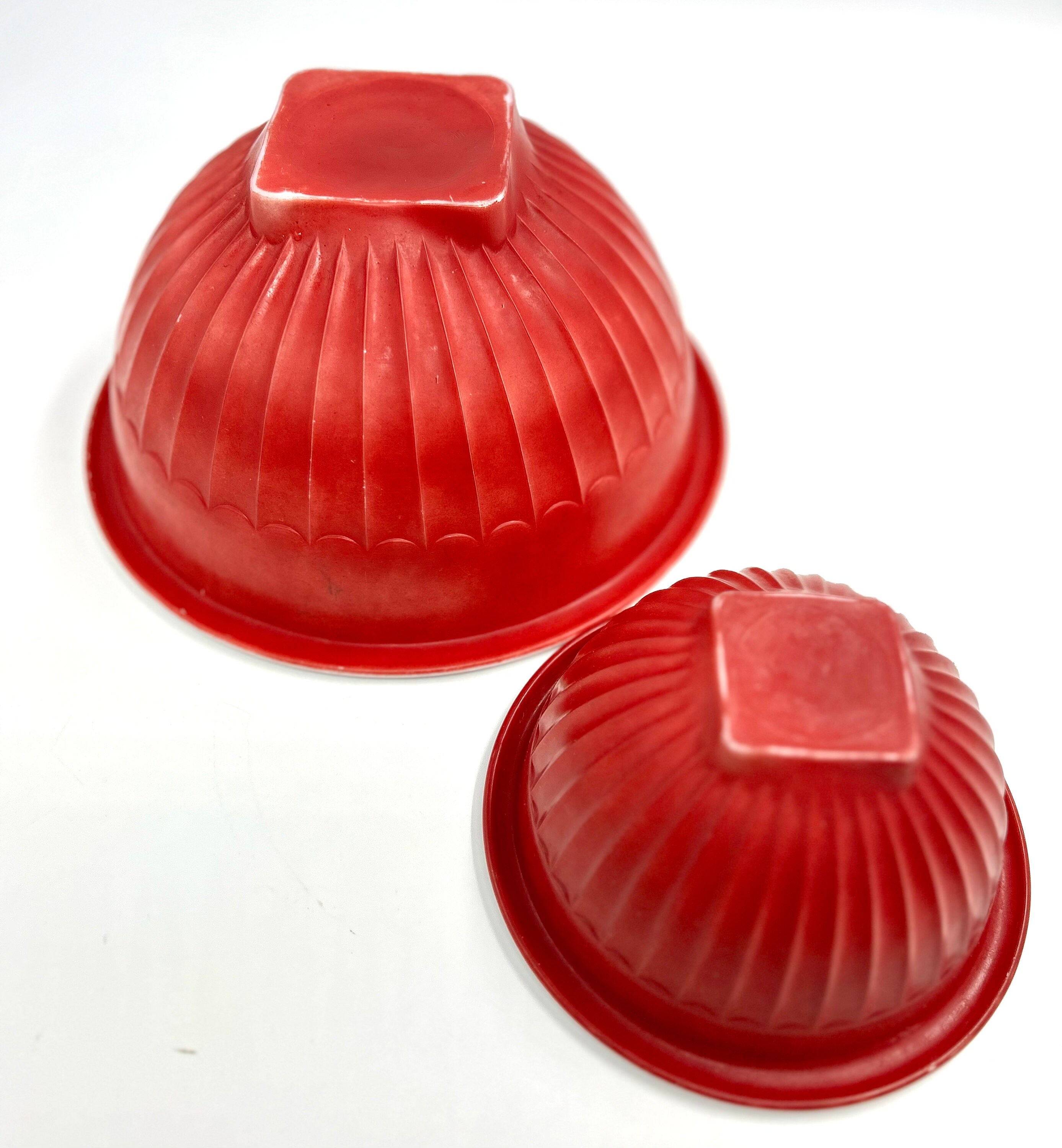 Red Hazel Atlas Pillar Optic 1930's Mixing Bowl Set - Etsy