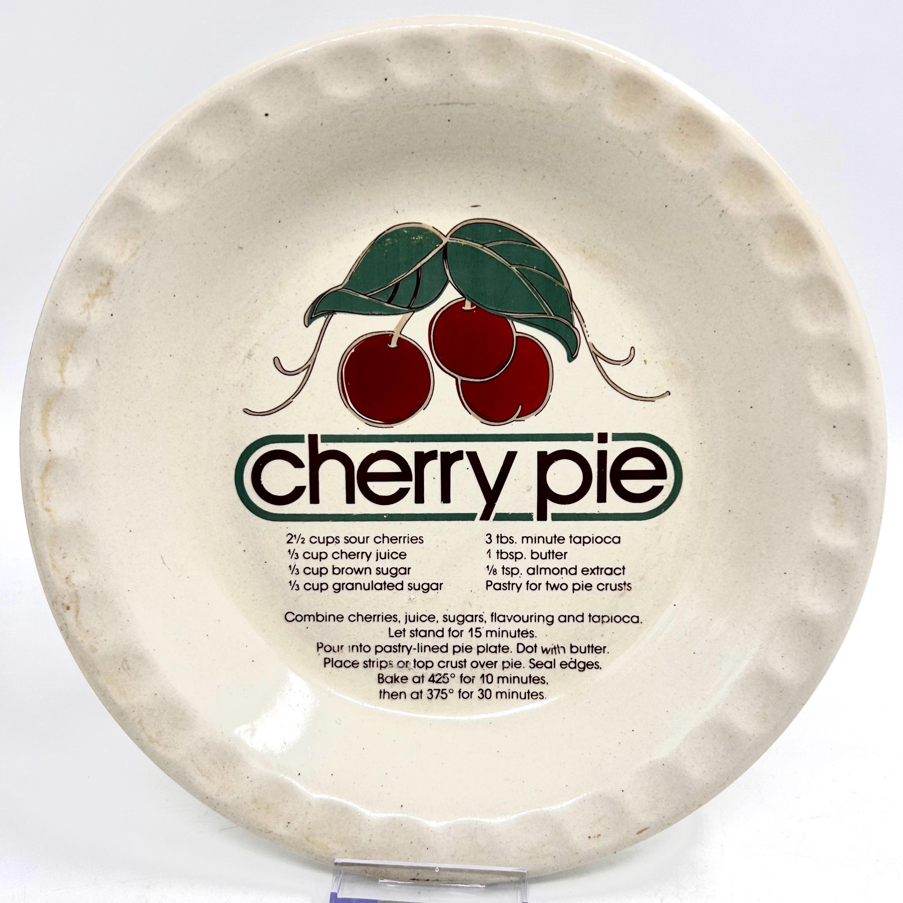 Vintage Recipe Pie Plates / Pecan Pie / Strawberry Pie / Cherry Pie - Etsy