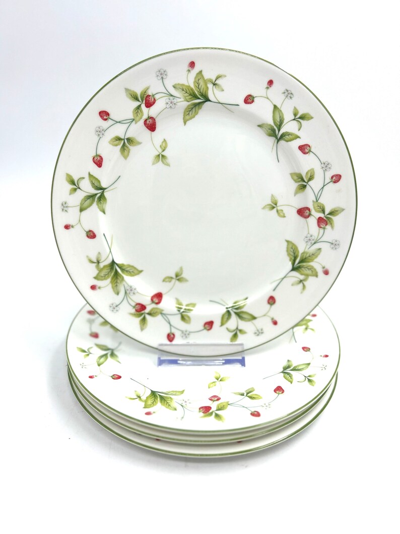 4 Christopher Stuart Fine Bone China Strawberry Field Side Plates - Etsy
