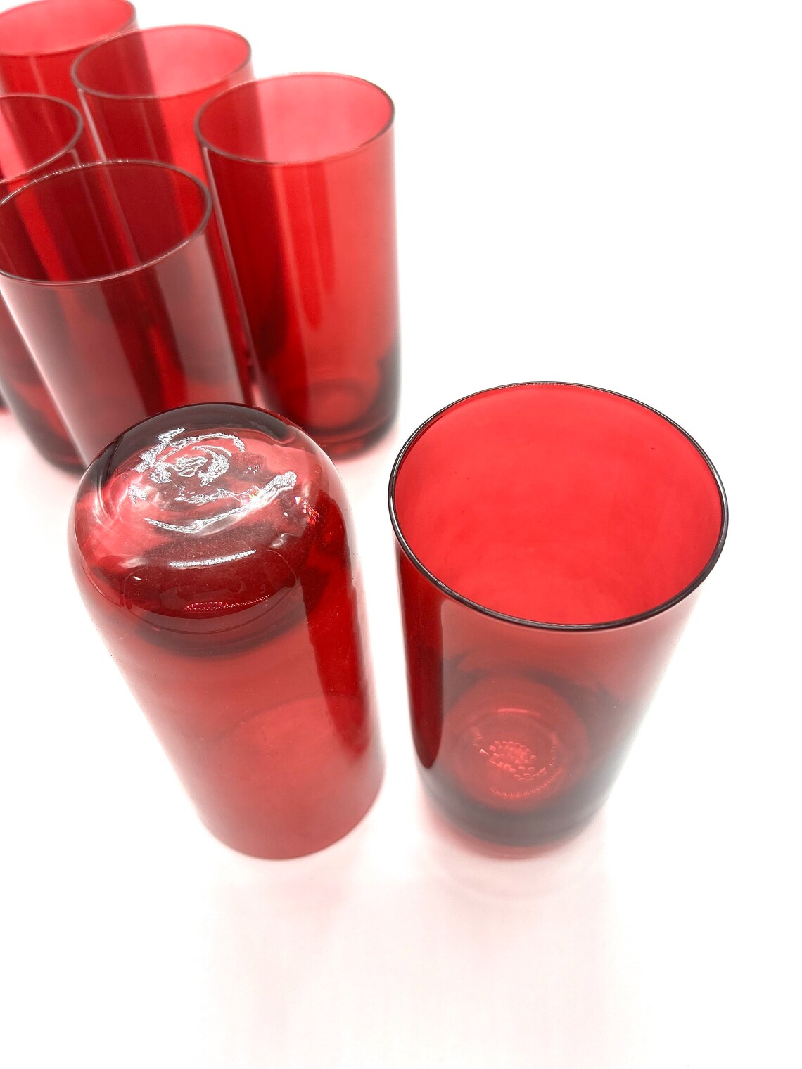 Beautiful Ruby Red Rolly Polly Ice Tea Tumblers by Anchor Hocking ...