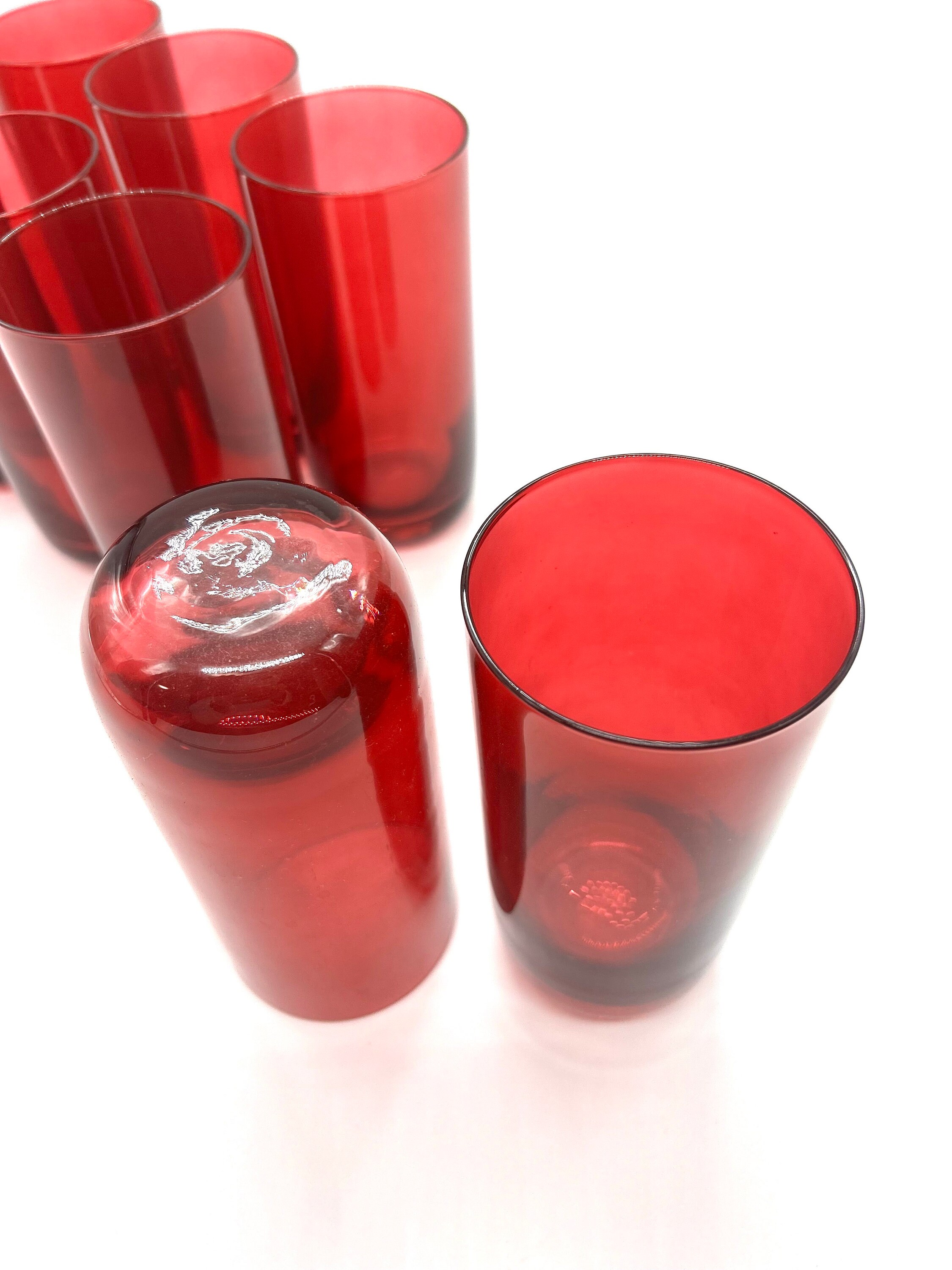 Beautiful Ruby Red Rolly Polly Ice Tea Tumblers by Anchor Hocking ...