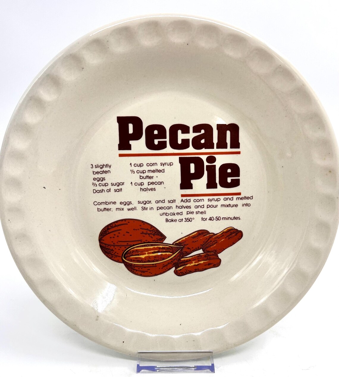 Vintage Recipe Pie Plates / Pecan Pie / Strawberry Pie / Cherry Pie - Etsy