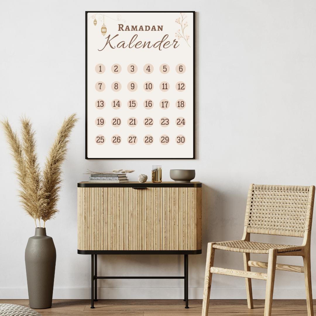 Ramadan Fasting Calendar, Eid Decoration, Muslim Wall Art, Ramadan ...