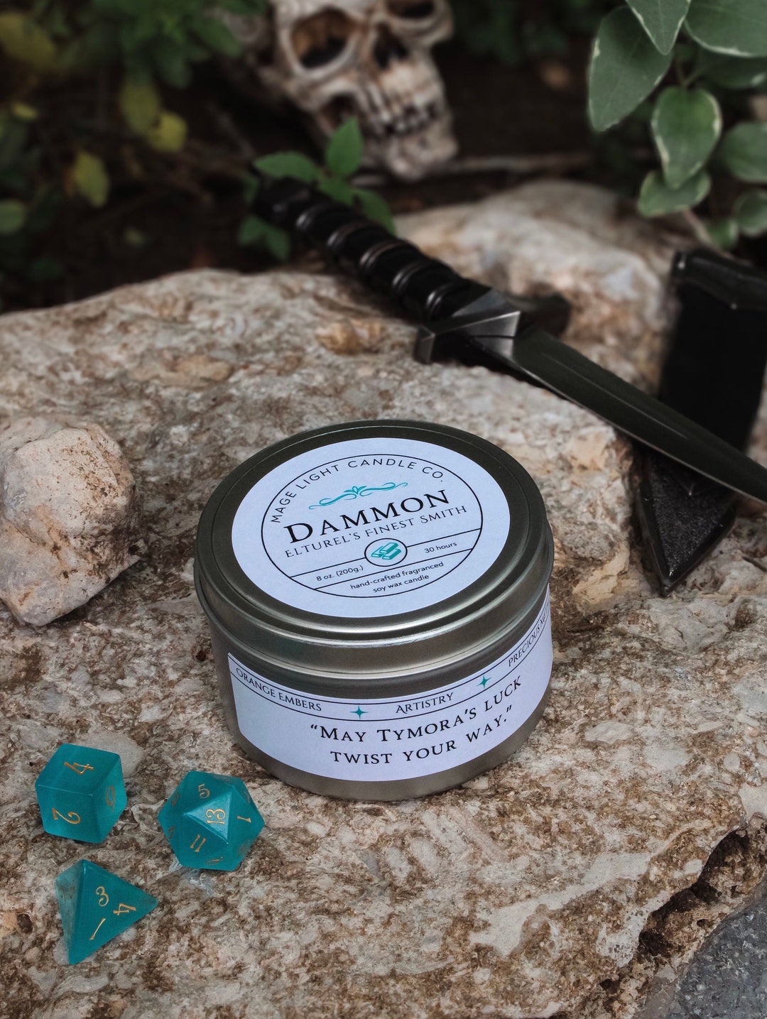 Dammon: BG3 Tiefling Blacksmith Character Video Game Inspired 8oz Soy ...