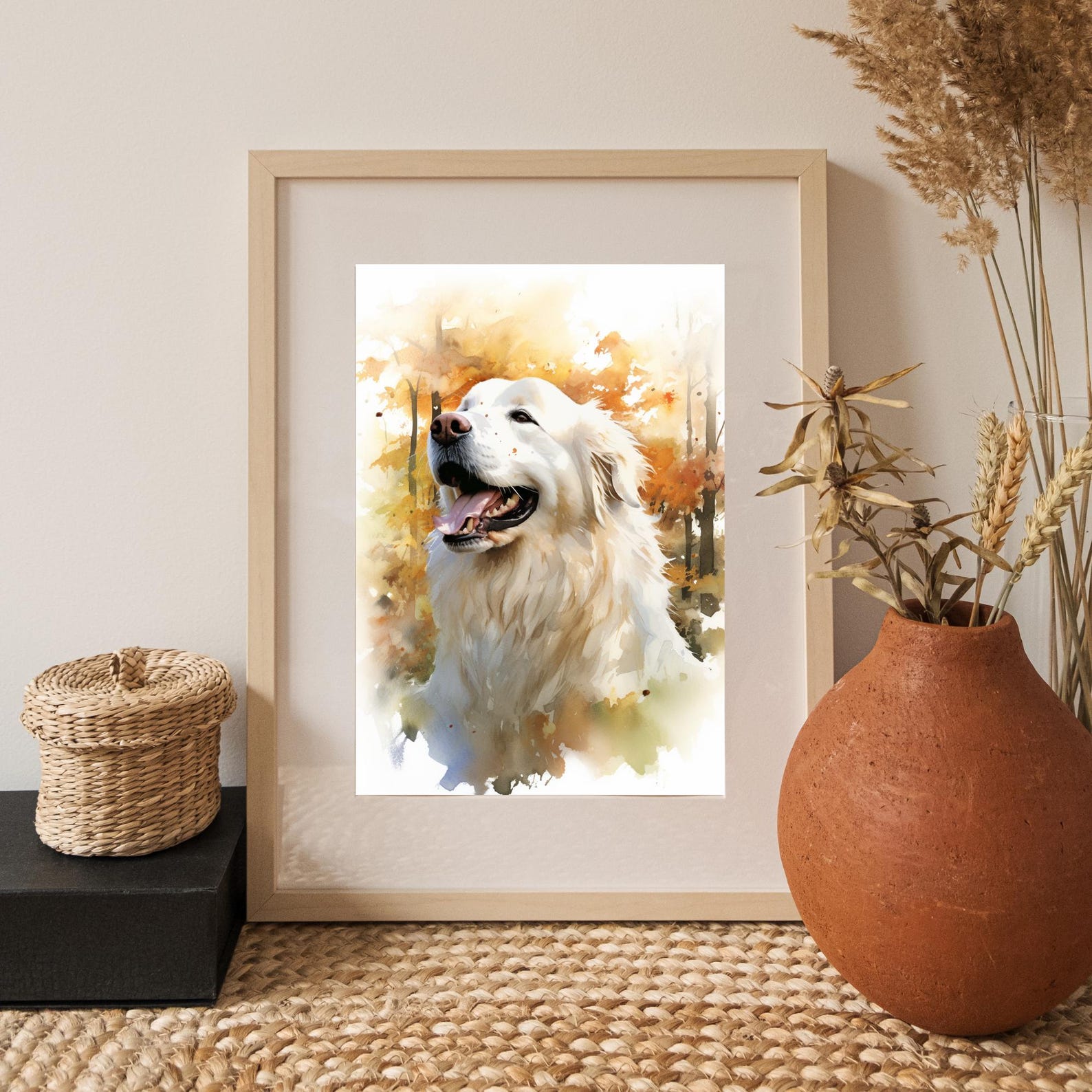 Great Pyrenees Watercolor Art Print | Printable Pet Lover Decor & Gifts ...