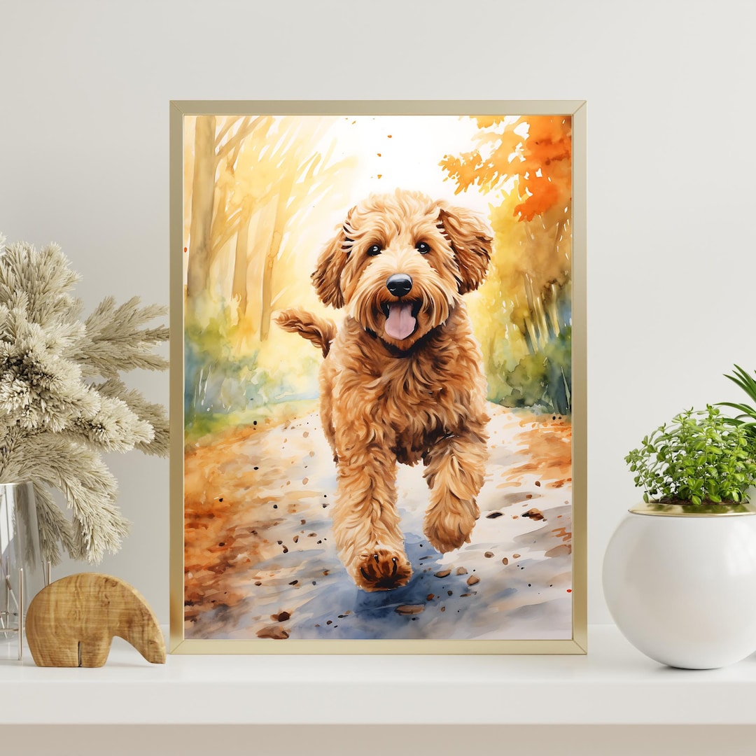 Goldendoodle Dog Art, Goldendoodle Dog Mom Gift, Golden Doodle ...