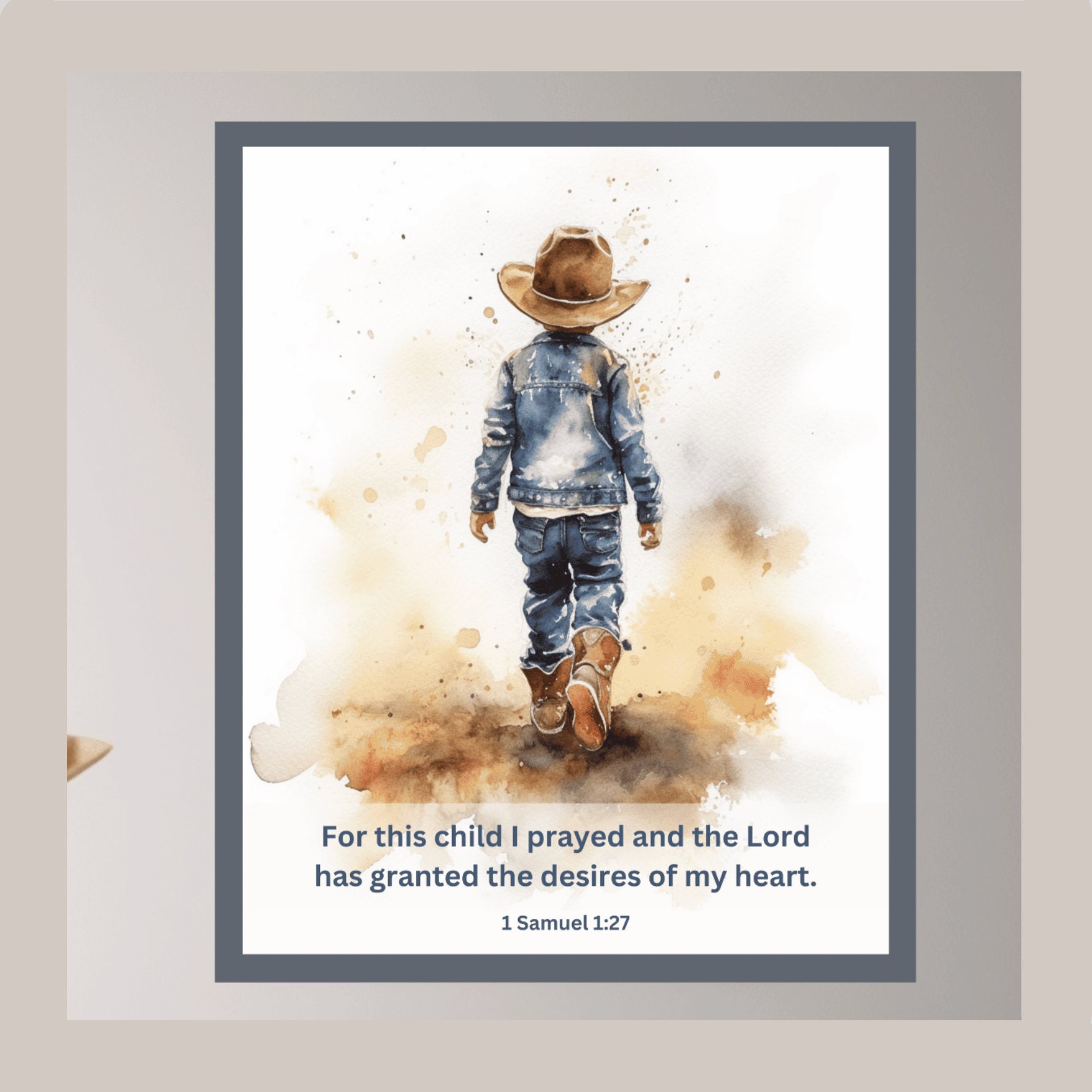 Nursery Bible Verse Cowboy Baby Boy Wall Decor Nursery Wall Art for Boy ...
