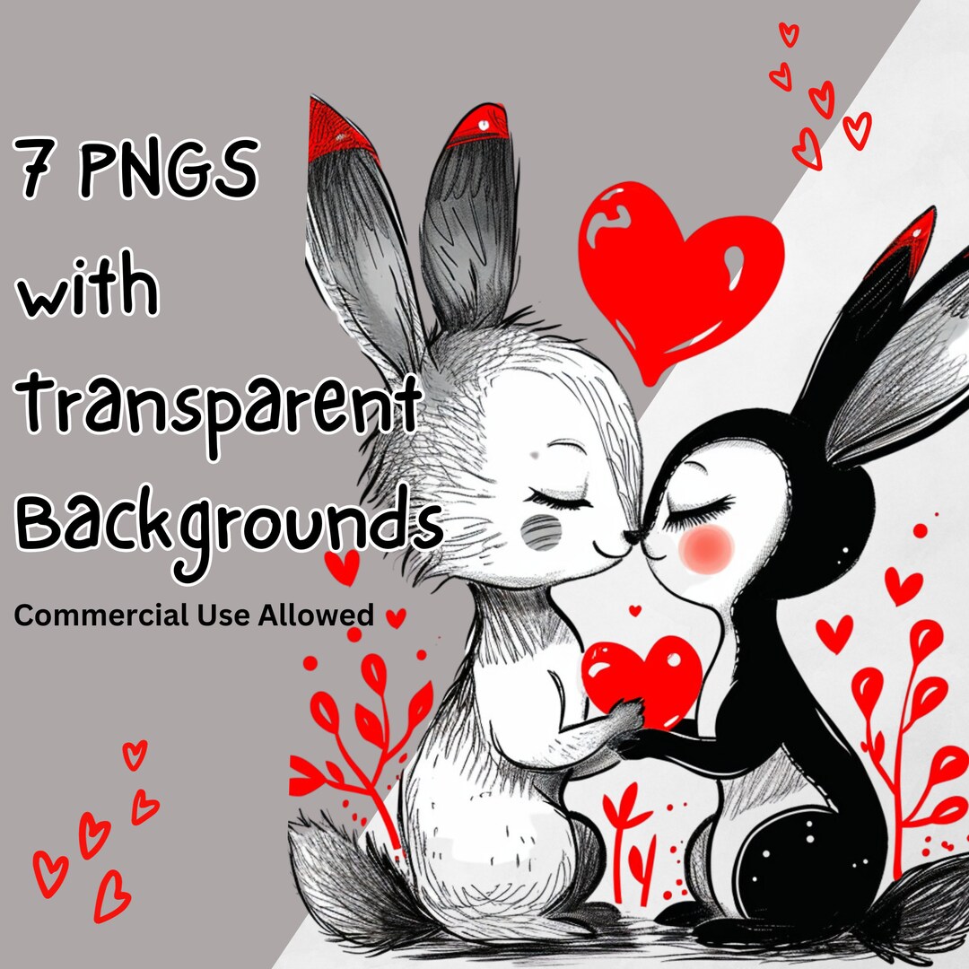 Valentines Woodland Clipart, Woodland Animals, Set of 9 PNGS With ...