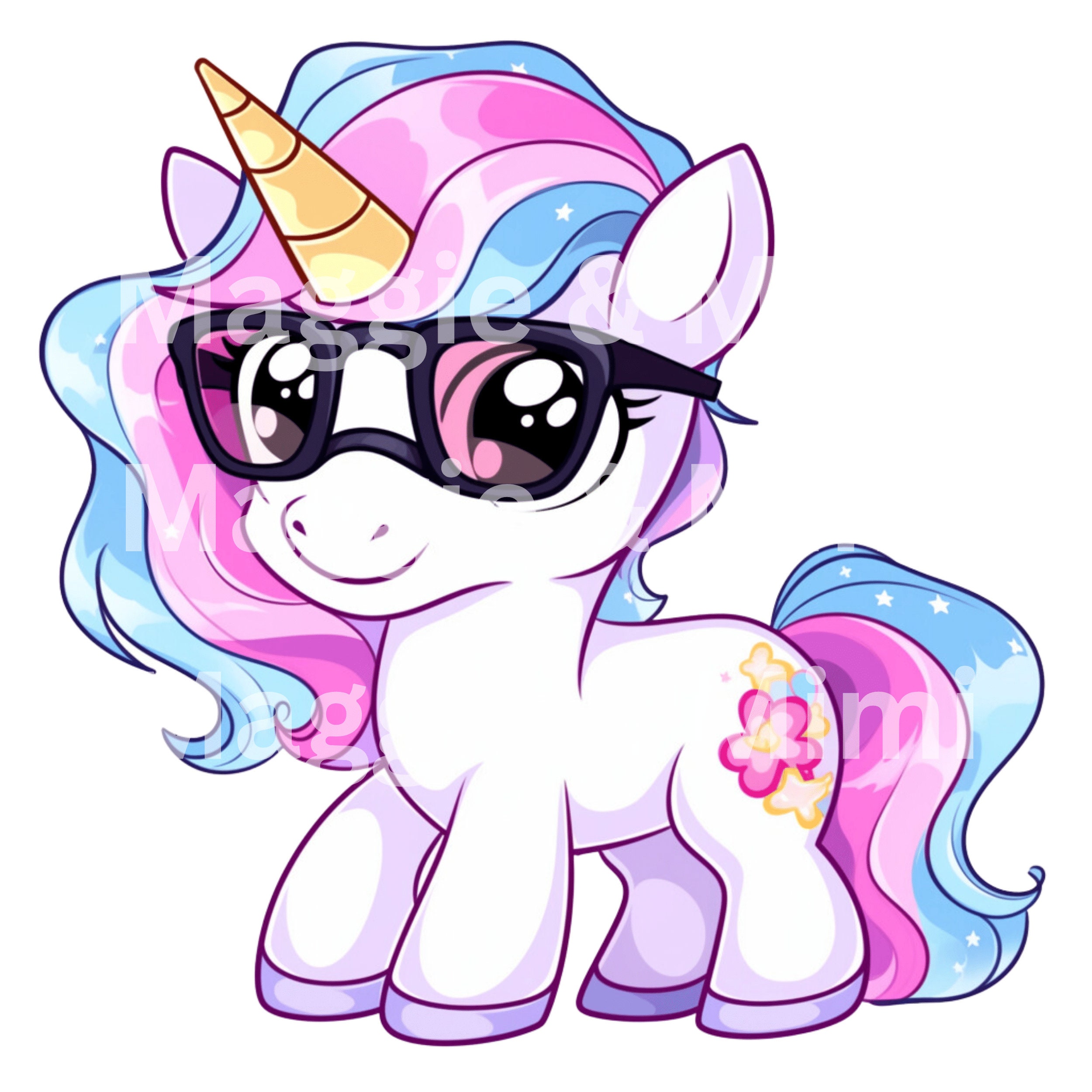 Magical Unicorn Clipart Set 4 SVG, JPG, PNG Files With Transparent ...