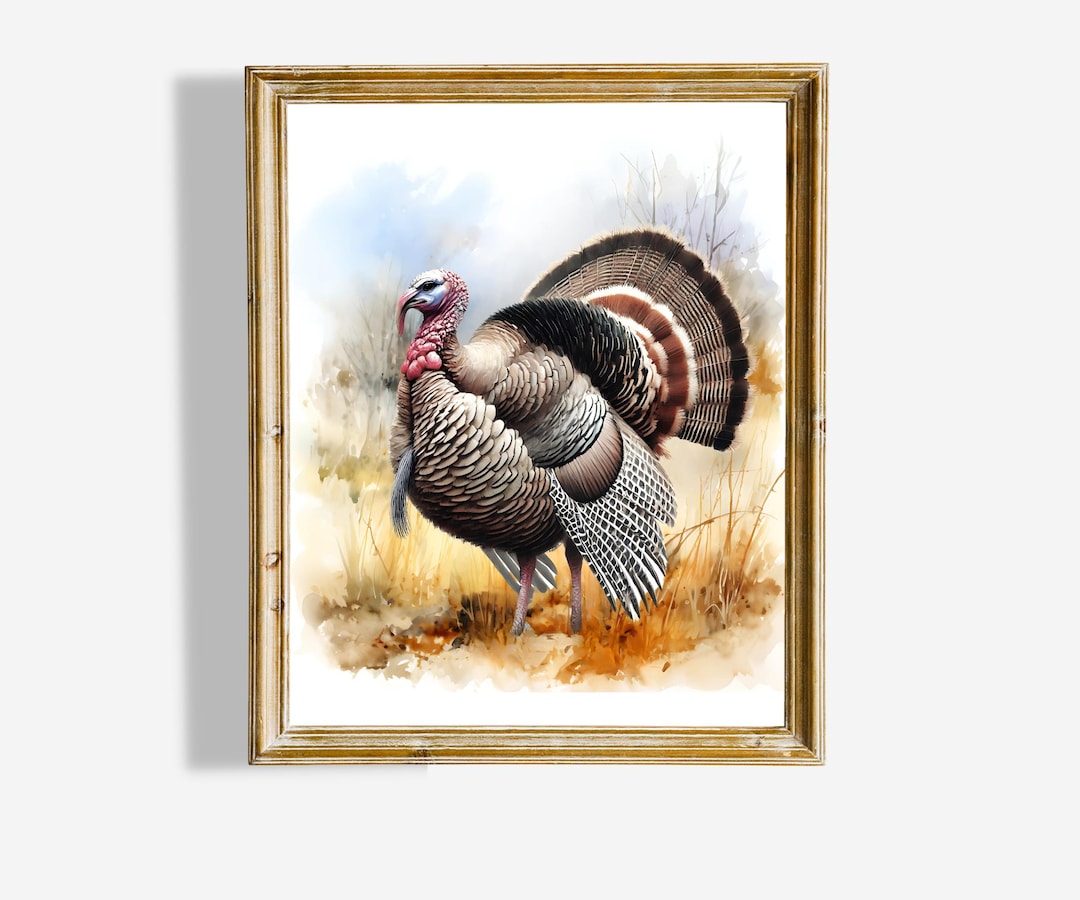 Printable Watercolor Gobbler Tom Turkey Painting - Etsy