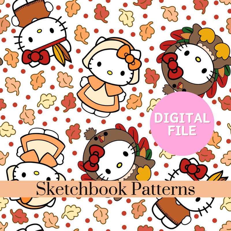 Kitty Seamless Pattern - Etsy