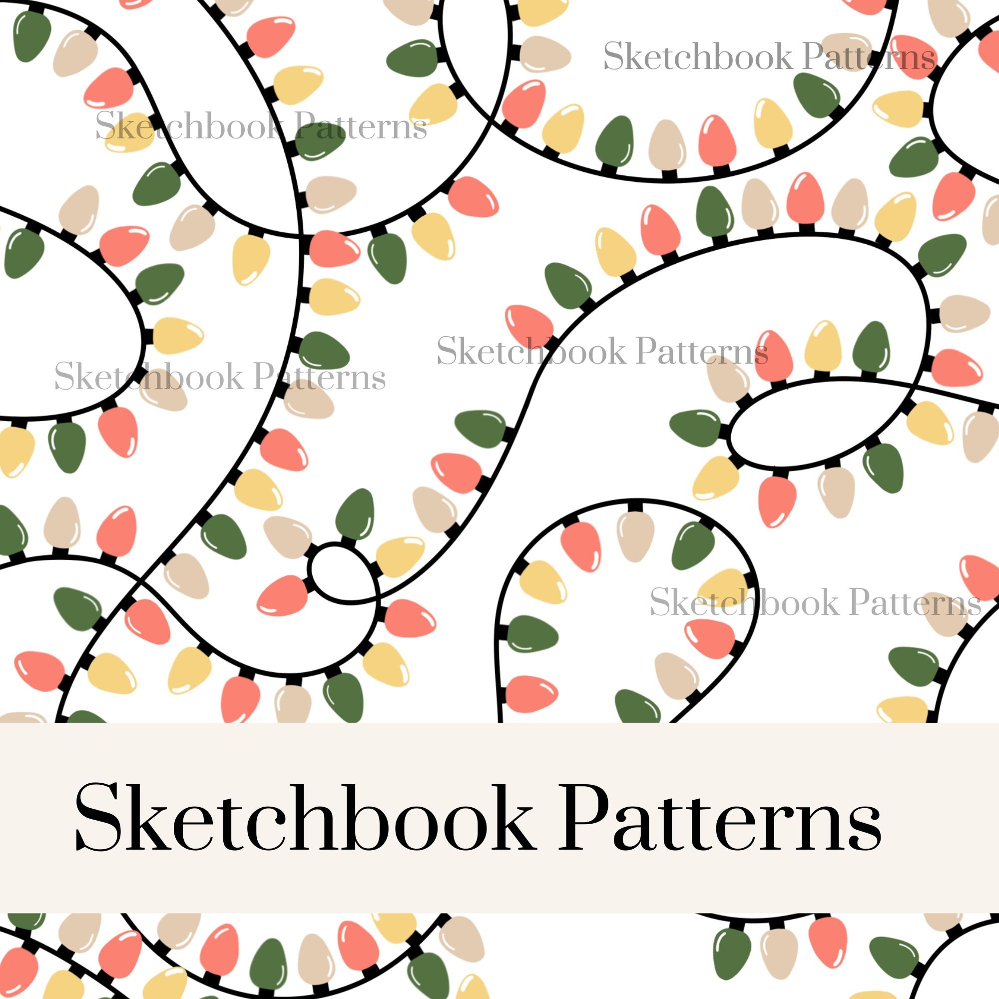 Retro Christmas Lights Seamless Pattern Digital File JPEG - Etsy