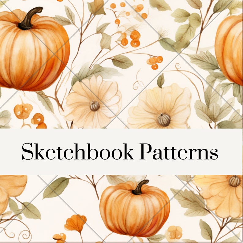 Pumpkin Florals Seamless Pattern Digital File RGB JPEG - Etsy