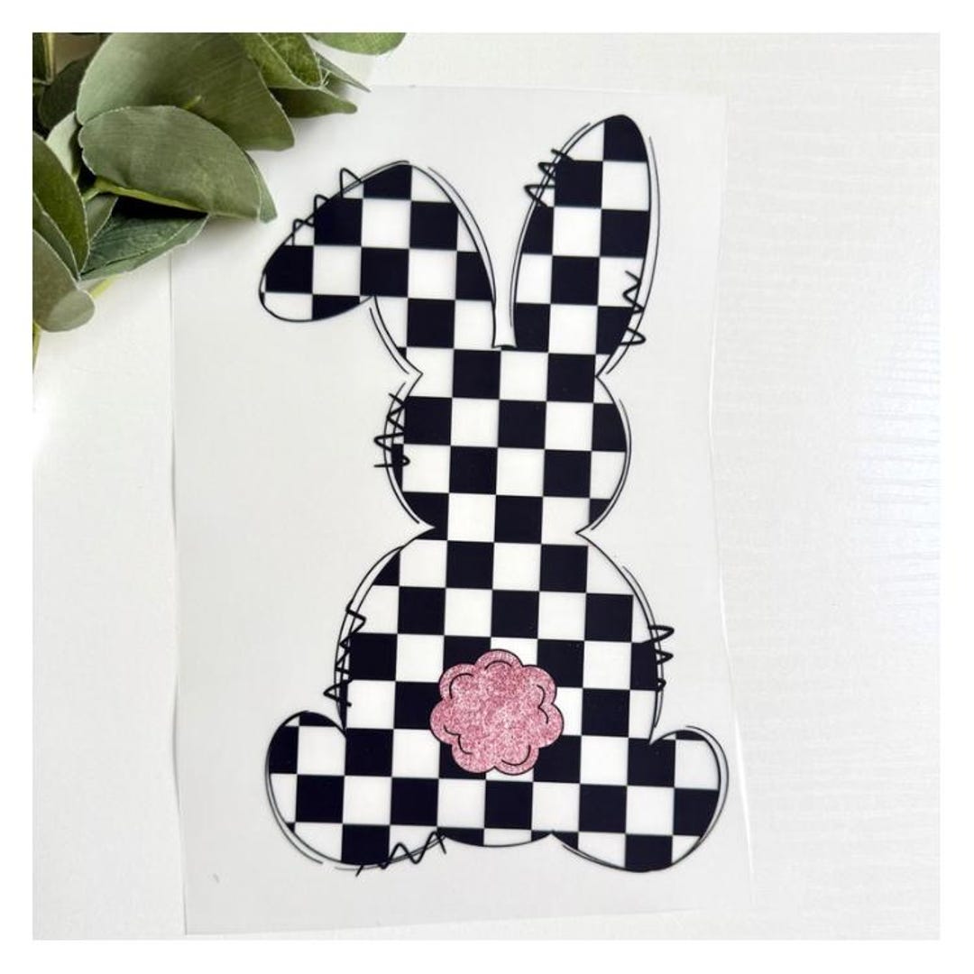 Checker Easter Bunny Easter DTF Transfer Ready to Press - Etsy