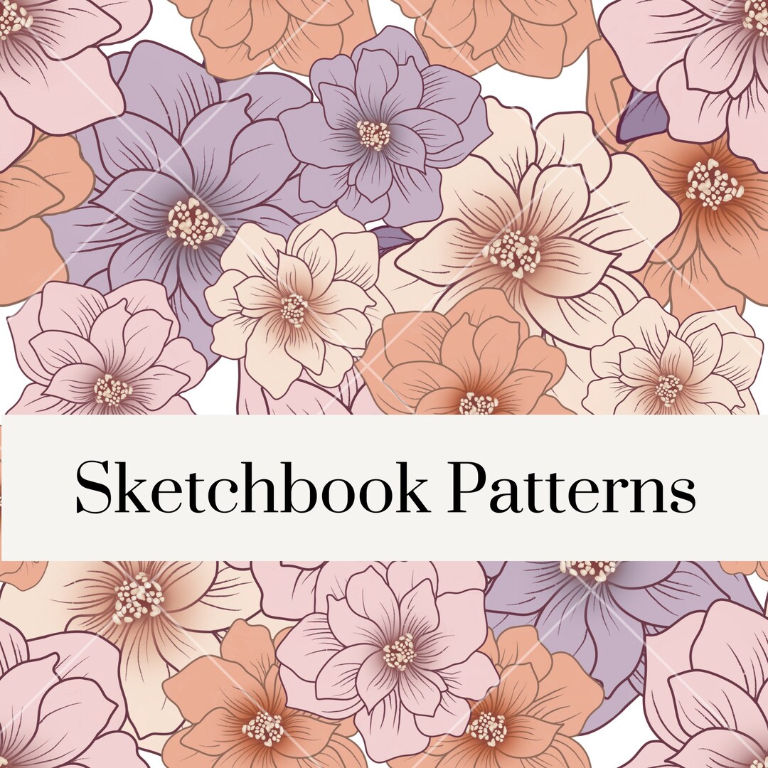 Muted Boho Florals Seamless Pattern Digital File RGB CYMK - Etsy