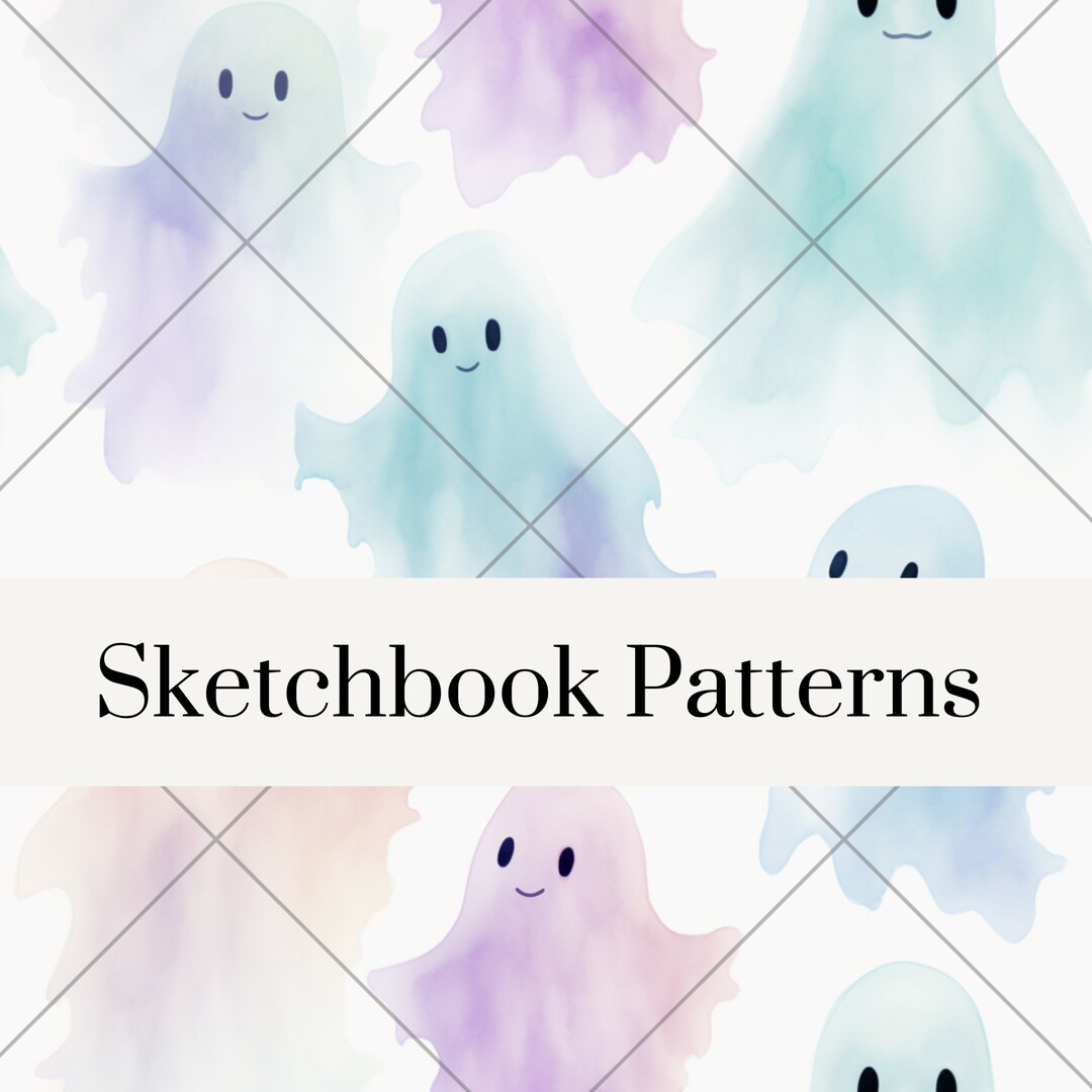 Pastel Watercolor Ghosts Seamless Pattern Digital File RGB CYMK - Etsy