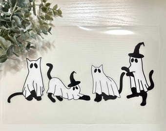 Halloween Ghost Cat Sublimation Transfer, Ready to Press, Ghosts, Cats, Ready to Use, Halloween ...