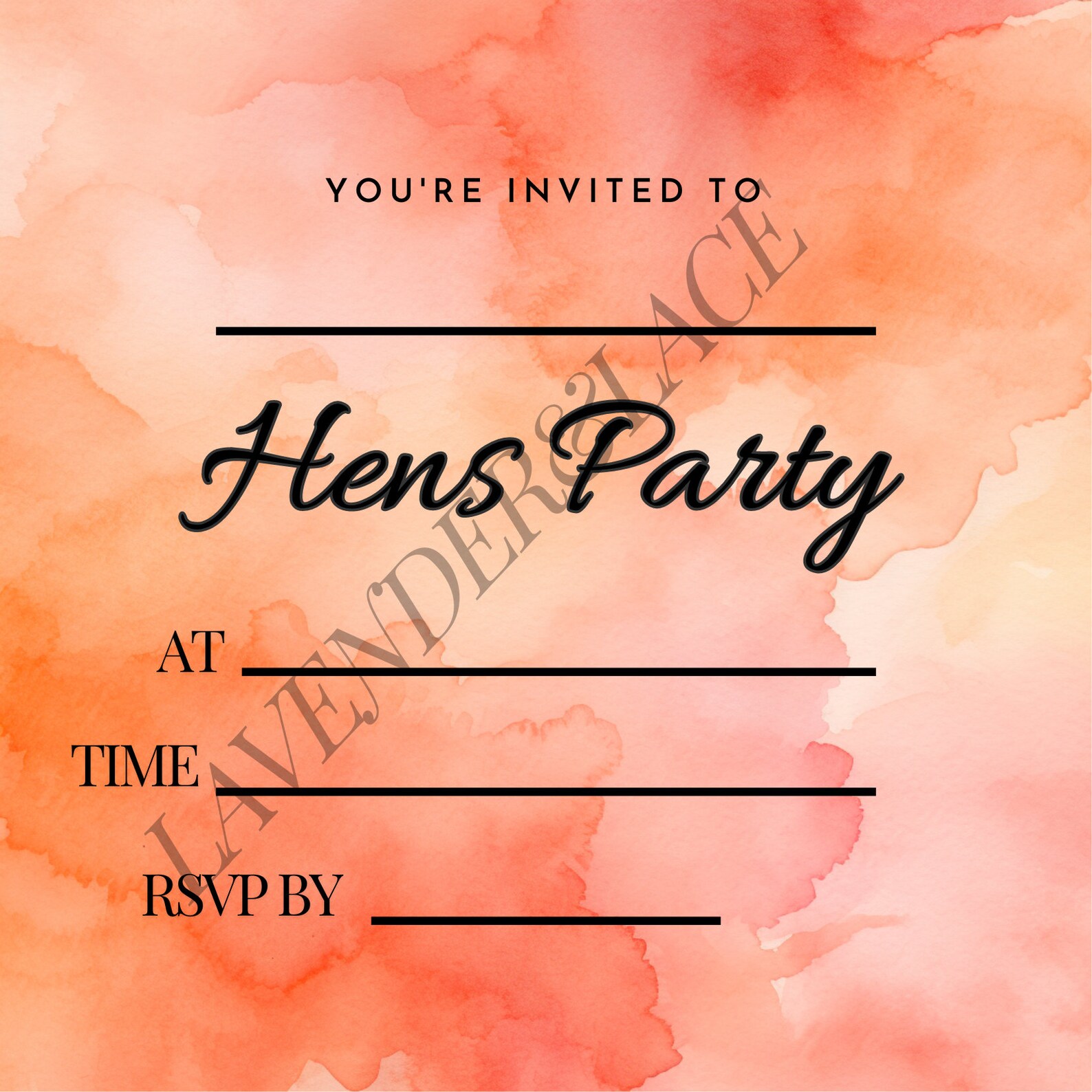 Peachy Hens Party Invitation - Etsy Australia