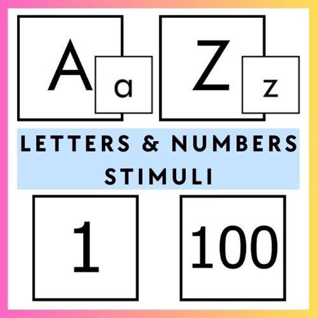 Full Set Letter and Number Stimuli Cards (PDF Download) - Etsy