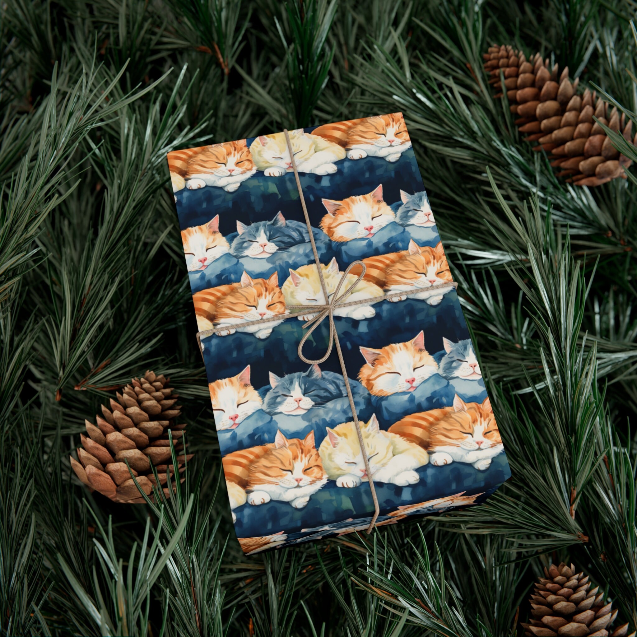 Goofy Lazy Kitty Cat Taking a Nap- Wrapping Paper sold by Elisabetta ...