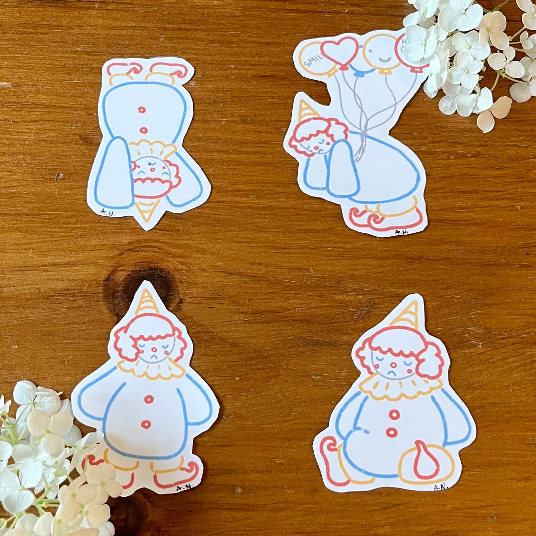 Cartoon Clown Stickers - Etsy