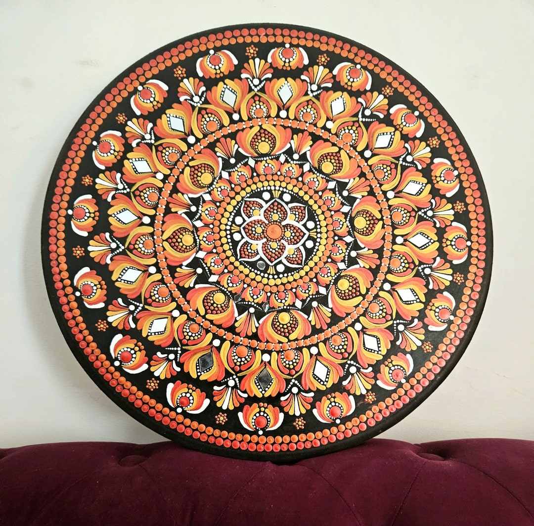 18 Inch Handmade Mandala in Shades of Copper , Mandala Wall Painting ...