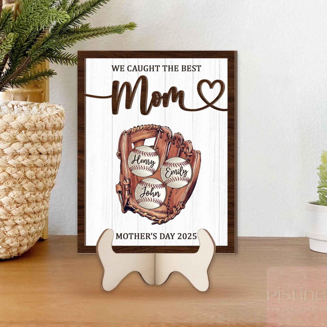 Custom We Caught the Best Mom Sign, Personalized Fishing Theme Wooden ...