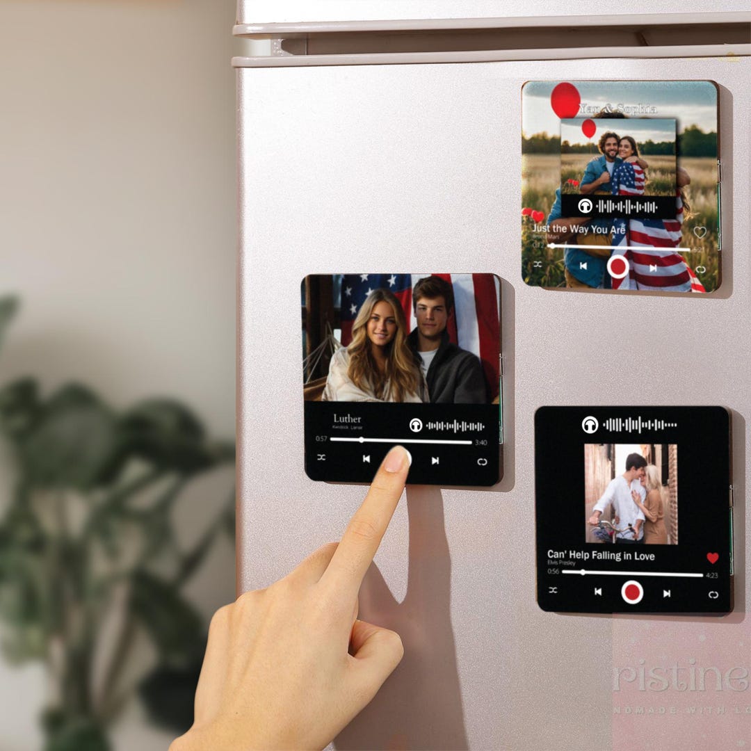 Custom Music Fridge Magnet, Photo & Music Refrigerator Magnet, Family ...