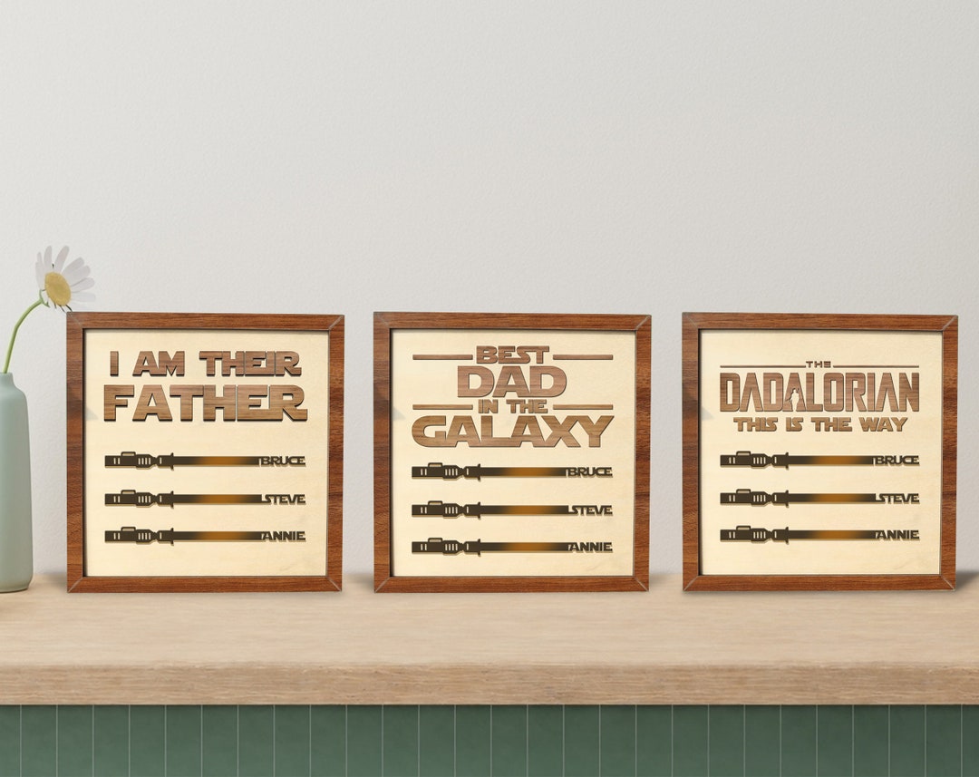 Personalized I Am Their Father Wood Sign, Lightsaber Fathers Day Custom ...