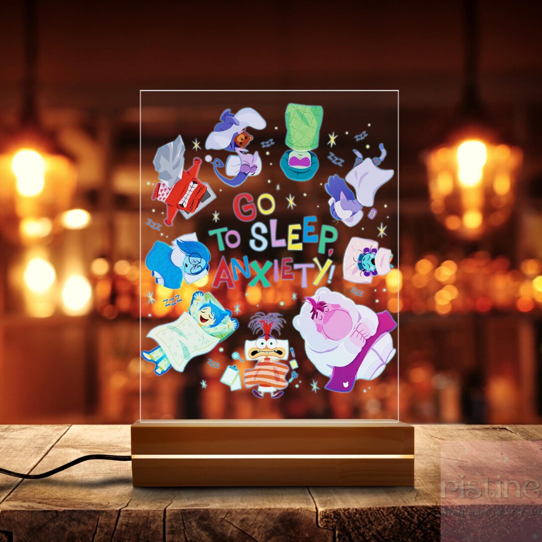 Go to Sleep Anxiety Disney Inside Out Night Light, Inside Out 2 Movie ...