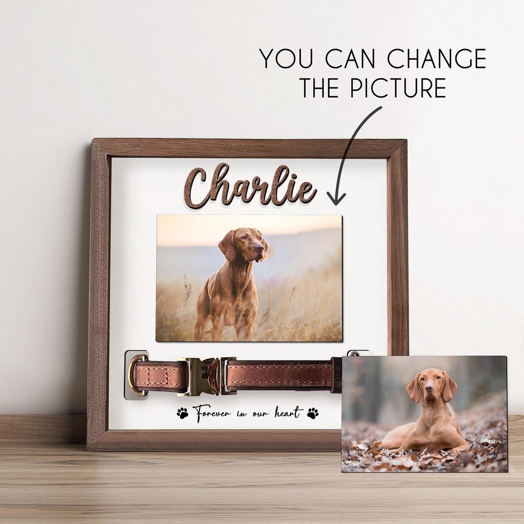 Personalized Pet Memorial Sign With Photo, Wooden Dog Memorial Frame ...