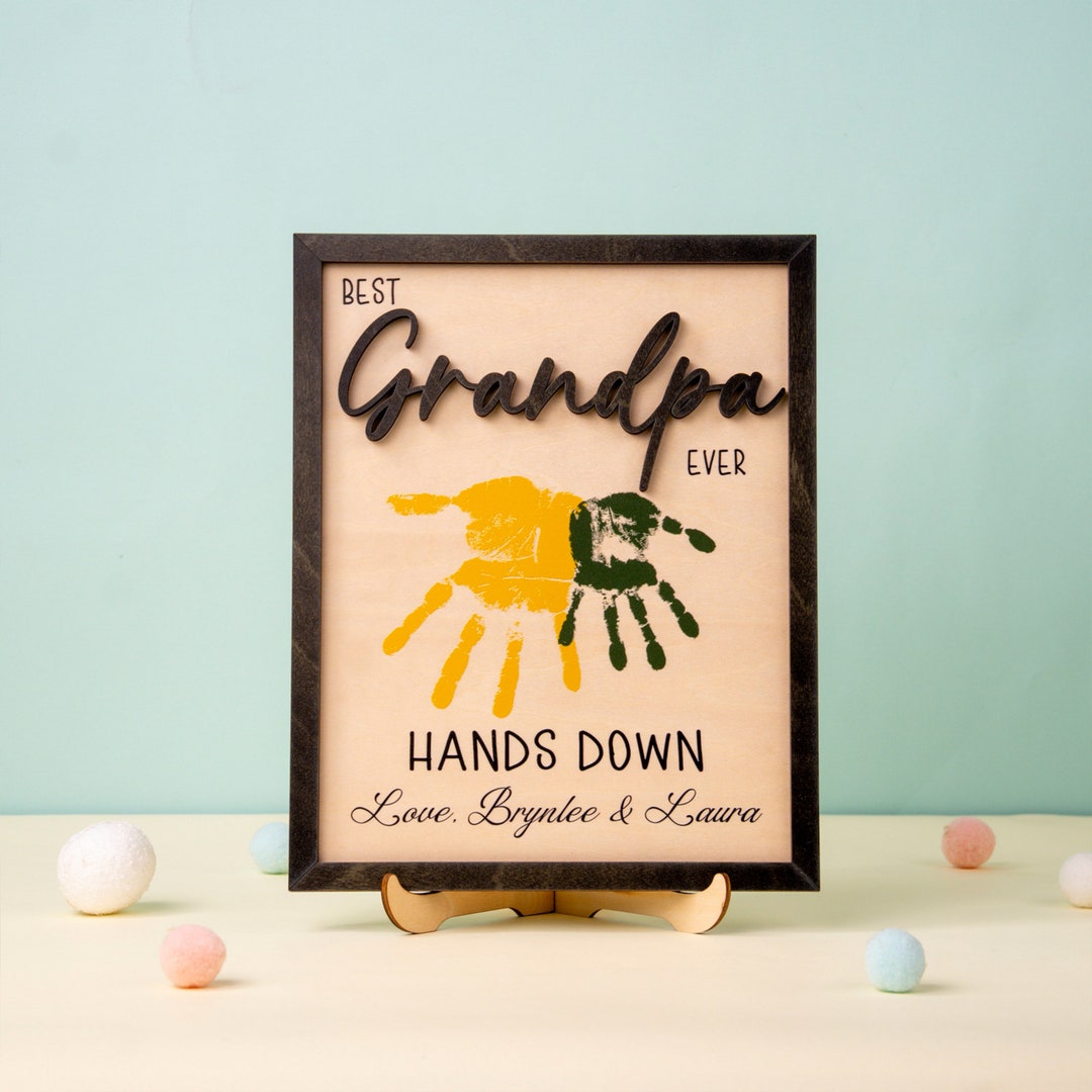 DIY Handprint Sign, Personalized Fathers Day Gift From Kids, Gift for ...