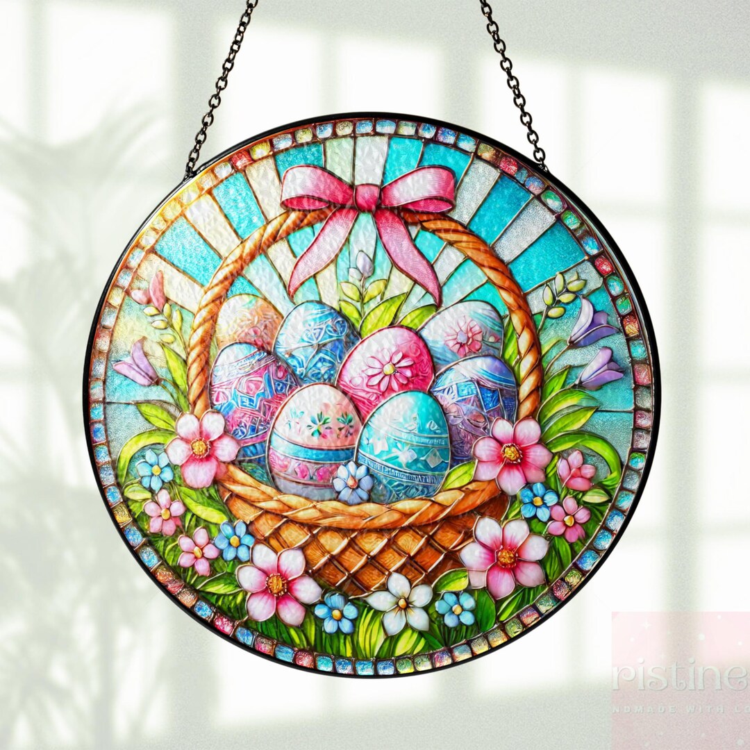 Easter Suncatcher, Easter Egg Window Decor, Easter Suncatcher, Colorful ...
