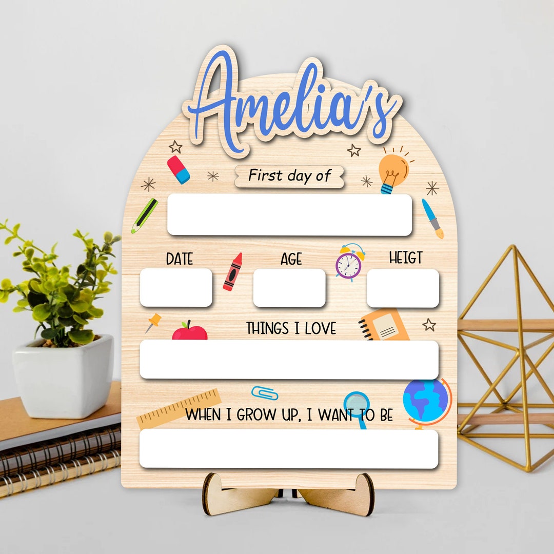 Personalized First Day of School Sign, Back to School Sign ...